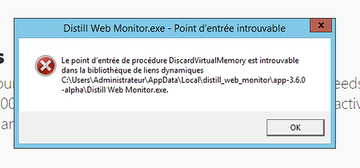 DiscardVirtualMemory error for the windows app - Help and Support ...
