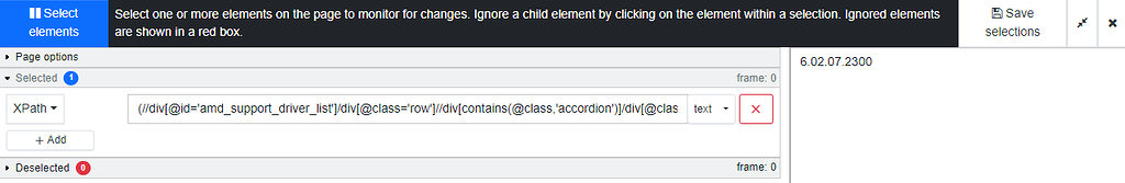Unable to save selections using the desktop app's visual selector ...